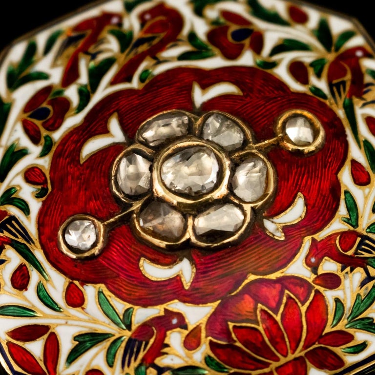 Antique 19th Centuey Indian Gem Set and Enamelled Gold Box, Jaipur ...
