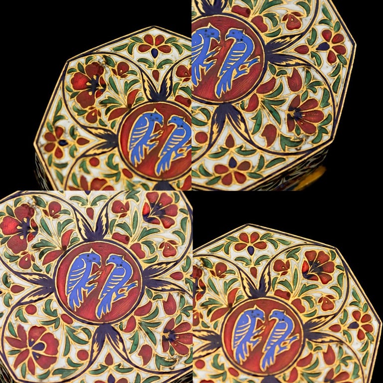 Antique 19th Centuey Indian Gem Set and Enamelled Gold Box, Jaipur ...