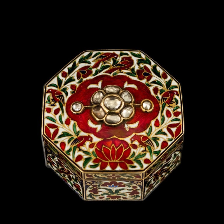 Antique 19th Centuey Indian Gem Set and Enamelled Gold Box, Jaipur ...