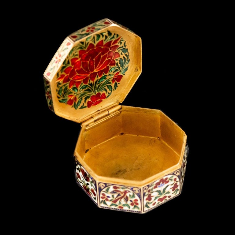 Antique 19th Centuey Indian Gem Set and Enamelled Gold Box, Jaipur ...