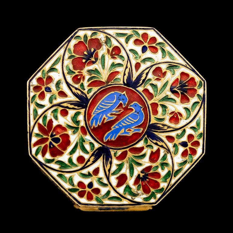 Antique 19th Centuey Indian Gem Set and Enamelled Gold Box, Jaipur ...