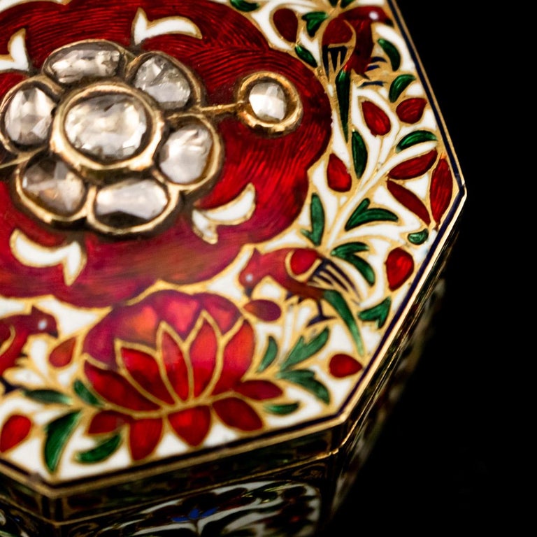 Antique 19th Centuey Indian Gem Set and Enamelled Gold Box, Jaipur ...