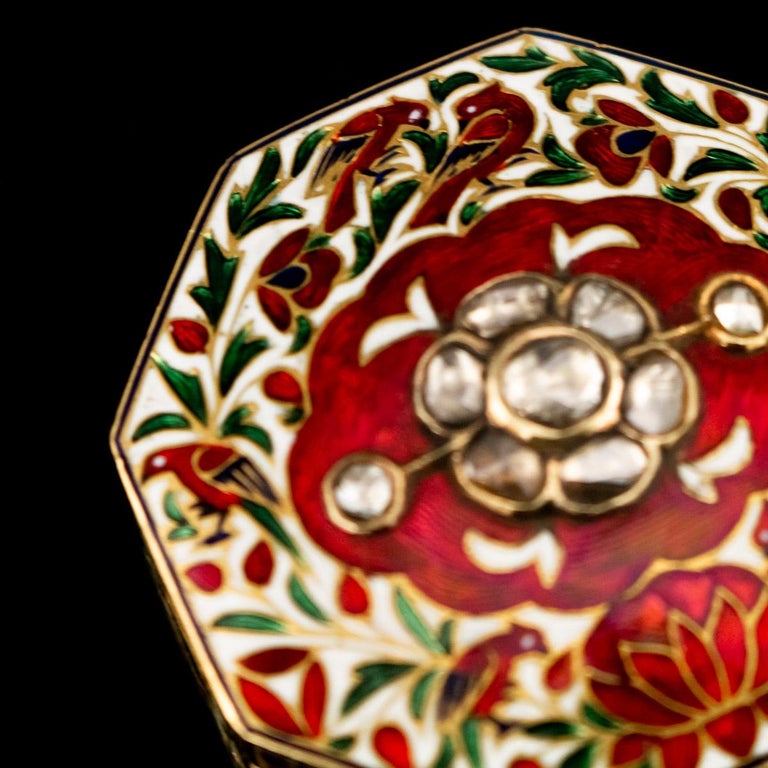Antique 19th Centuey Indian Gem Set and Enamelled Gold Box, Jaipur ...