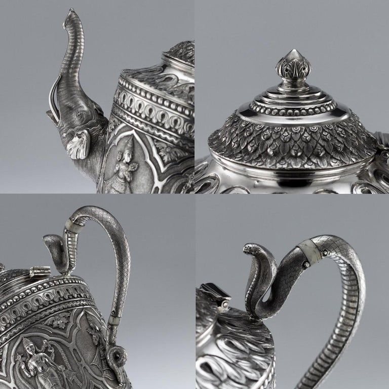 19th Century Indian Solid Silver Tea Set, Cooke and Kelvey, Calcutta ...