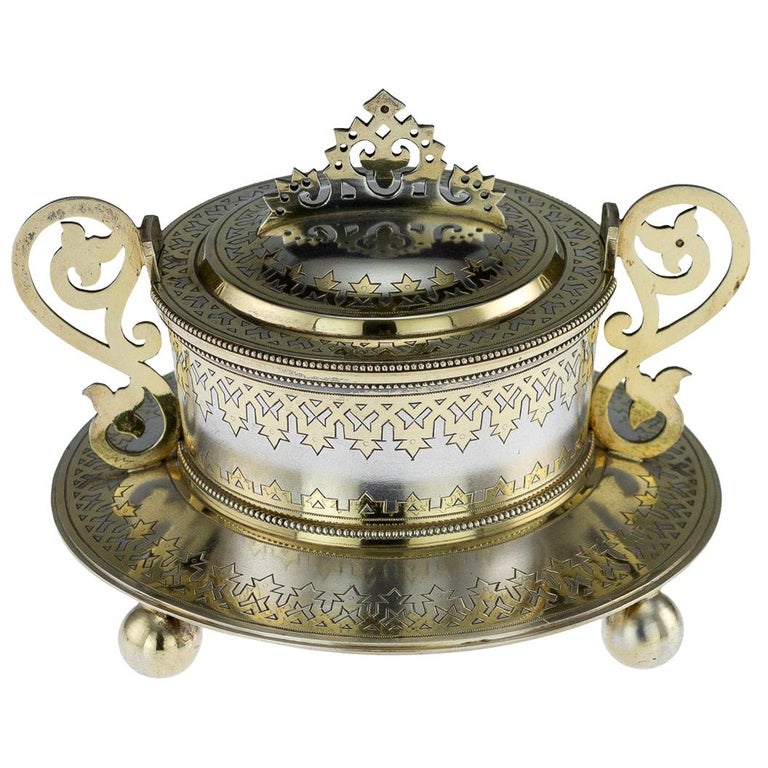Antique Russian Solid Silver Caviar Serving Set, Mikhail Isakov, circa ...