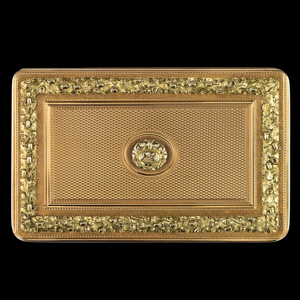 Antique 19th Century Victorian 18-Karat Two-Color Gold Snuff Box ...