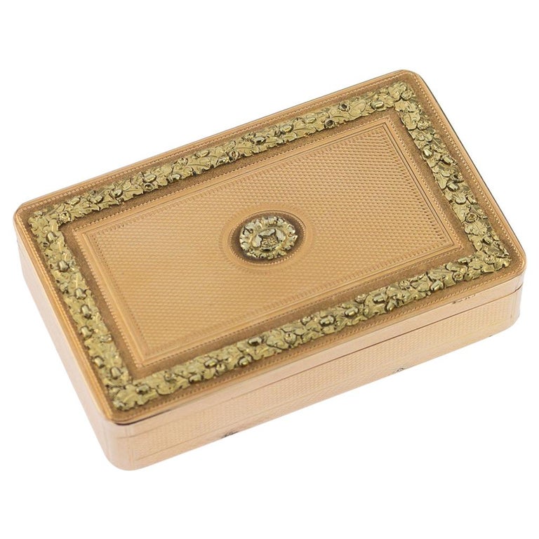 Antique 19th Century Victorian 18-Karat Two-Color Gold Snuff Box ...