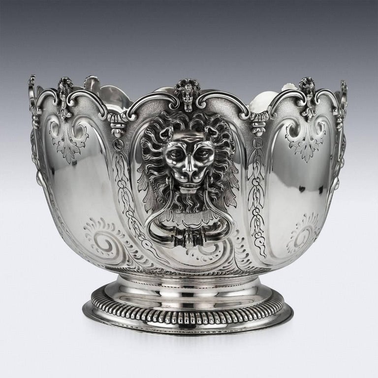 Antique Victorian Impressive Solid Silver Punch Bowl, Garrard and Co ...