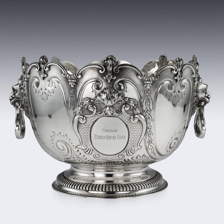 Antique Victorian Impressive Solid Silver Punch Bowl, Garrard and Co ...