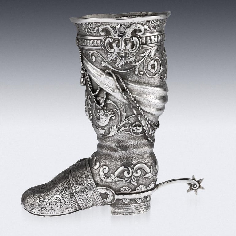 Antique 19th Century Victorian Solid Silver Novelty Boot Cup, London ...