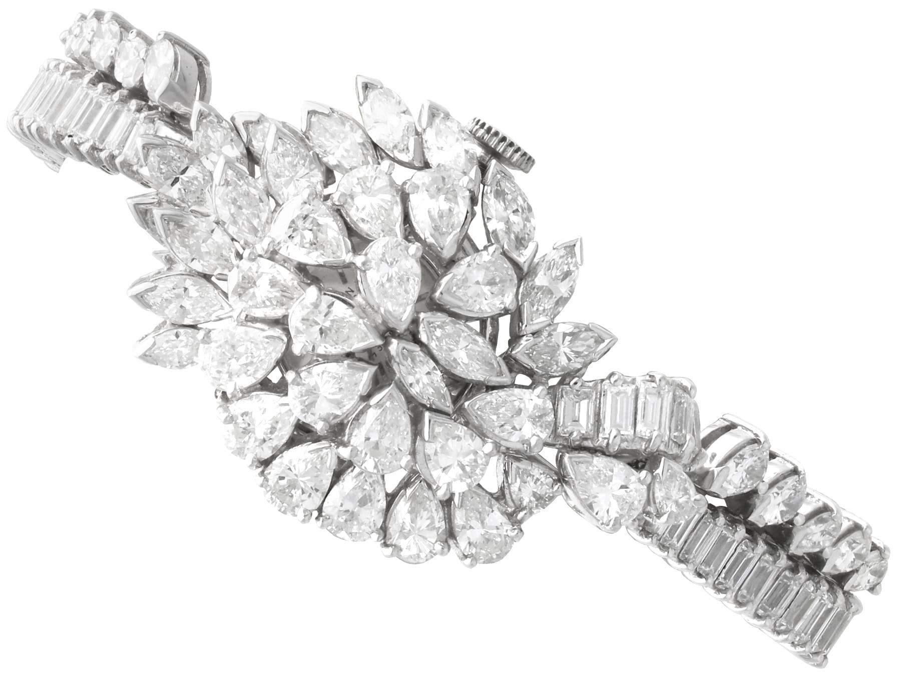 Antique 20.90 Carat Diamond, Platinum and Palladium Cocktail Watch ...