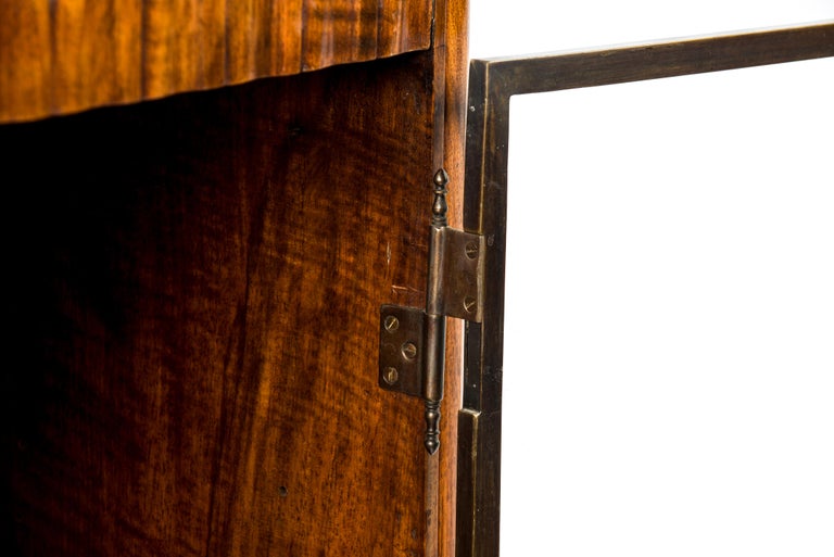 Antique 20th Century Art Deco Fluted Dry Bar in Teak Wood with Glazed ...