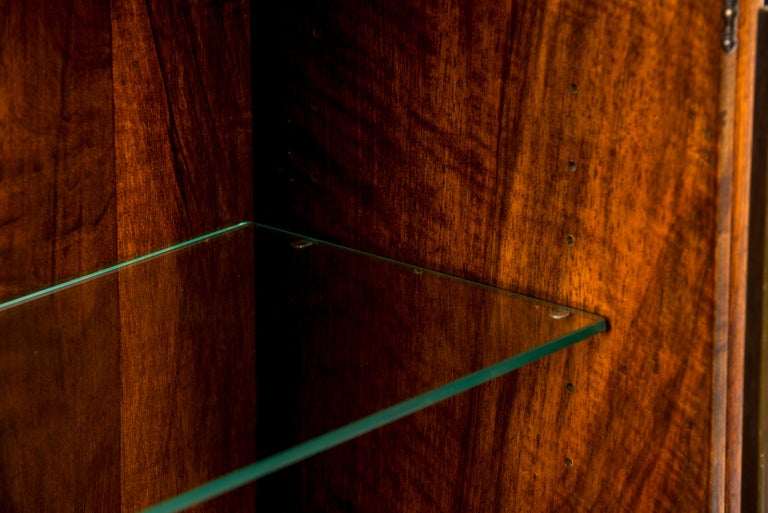 Antique 20th Century Art Deco Fluted Dry Bar in Teak Wood with Glazed ...