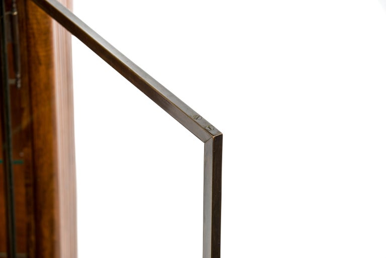 Antique 20th Century Art Deco Fluted Dry Bar in Teak Wood with Glazed ...