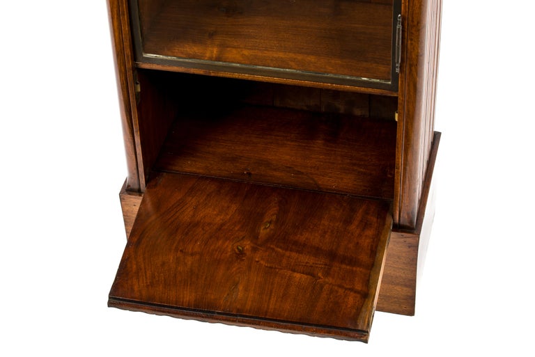 Antique 20th Century Art Deco Fluted Dry Bar in Teak Wood with Glazed ...