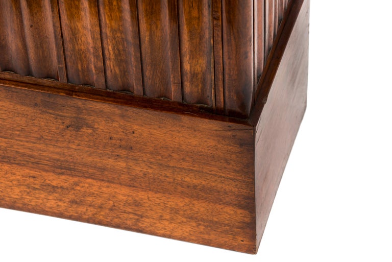 Antique 20th Century Art Deco Fluted Dry Bar in Teak Wood with Glazed ...