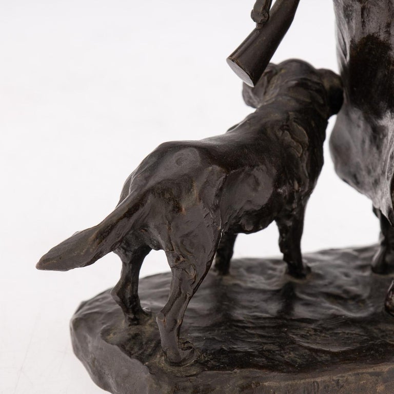 Antique 20th Century Austrian Pair of Bronze Hunters, Hans Müller, C ...