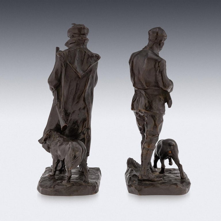 Antique 20th Century Austrian Pair of Bronze Hunters, Hans Müller, C ...