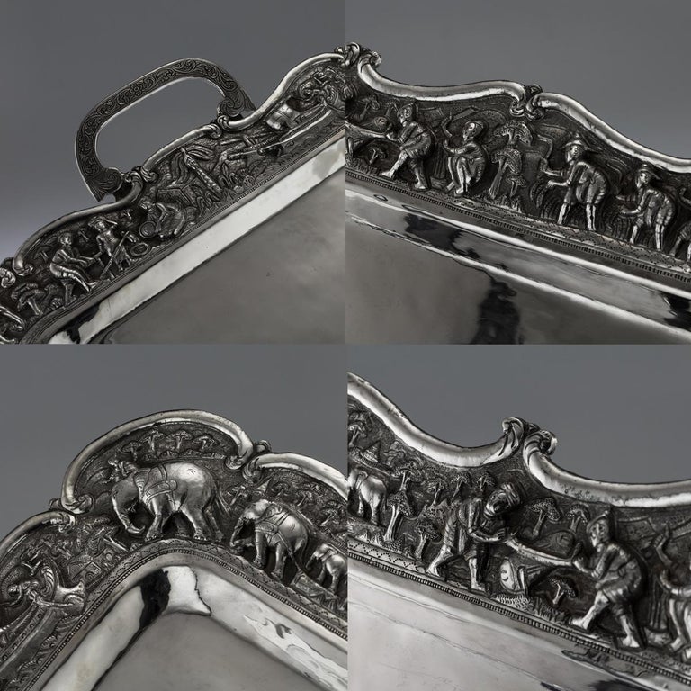 Antique 20th Century Burmese Solid Silver Tea and Coffee Set on Tray ...