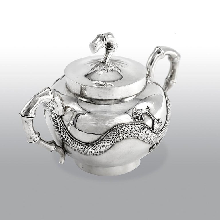 Antique 20th Century Chinese Export Solid Silver Sugar Bowl For Sale at ...