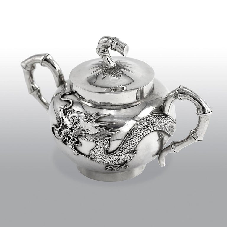 Antique 20th Century Chinese Export Solid Silver Sugar Bowl For Sale at ...