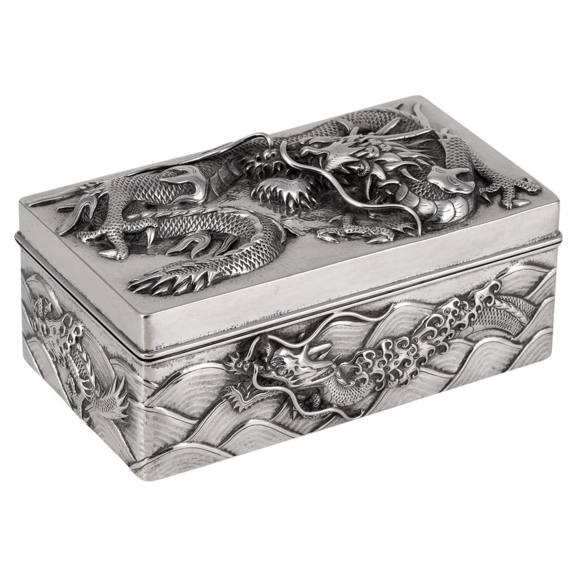 Antique 19th Century Victorian Solid Silver Cigar Box c.1898 For Sale ...