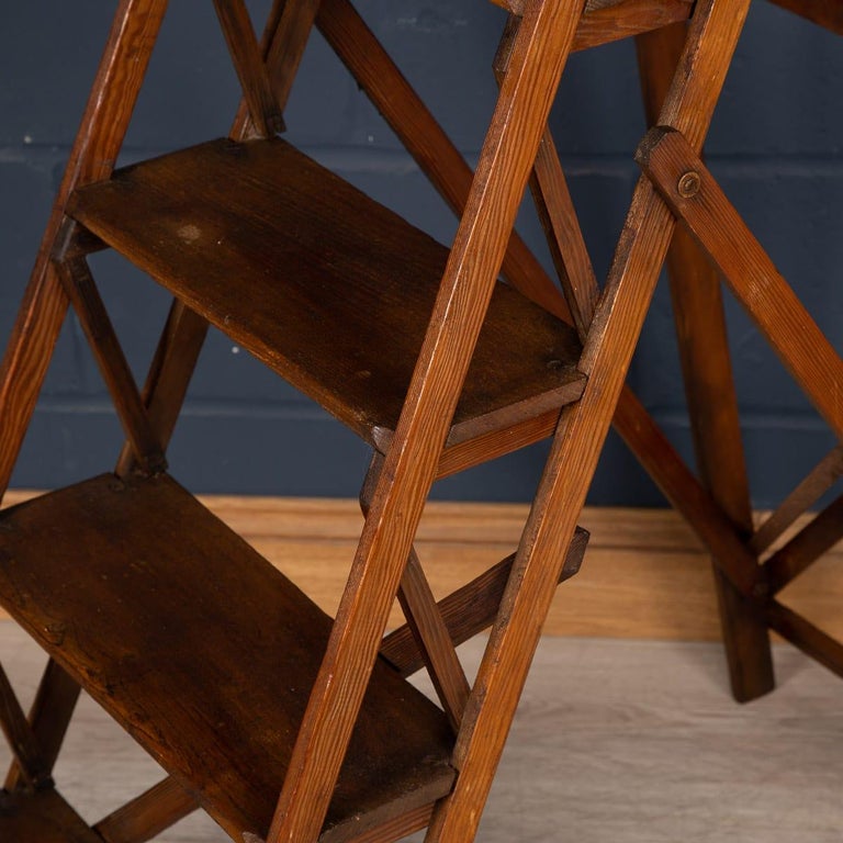 Antique 20th Century English Oak Step Ladder, circa 1900 at 1stDibs