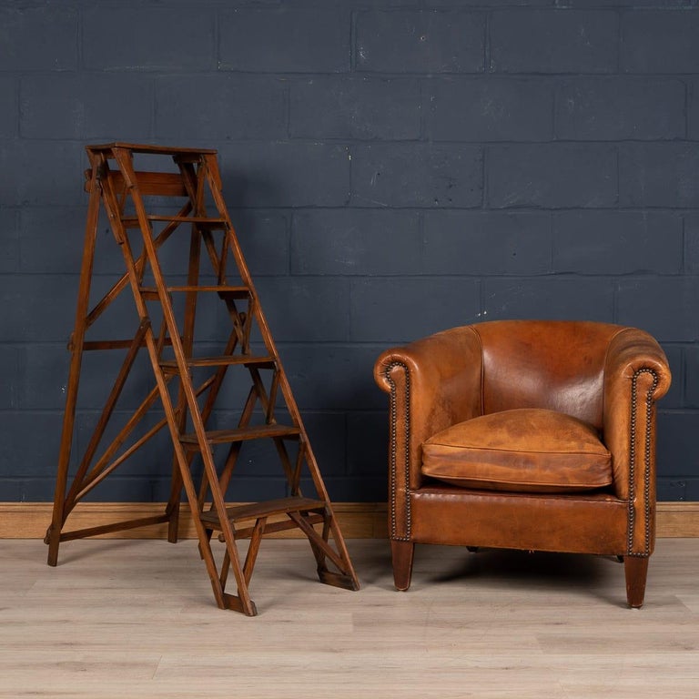 Antique 20th Century English Oak Step Ladder, circa 1900 at 1stDibs