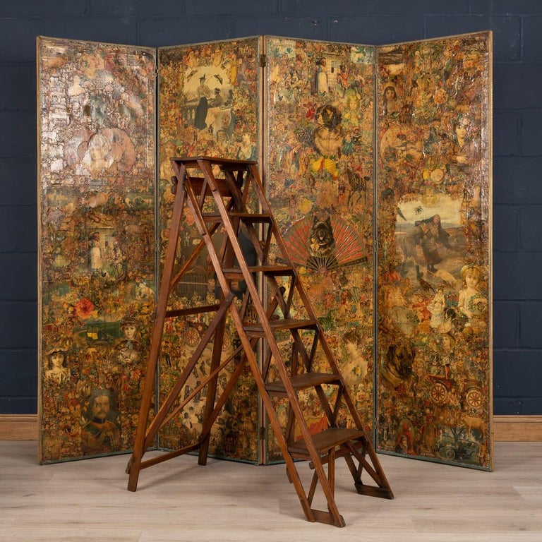 Antique 20th Century English Oak Step Ladder, circa 1900 at 1stDibs