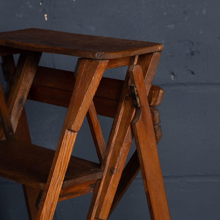 Antique 20th Century English Oak Step Ladder, circa 1900 at 1stDibs
