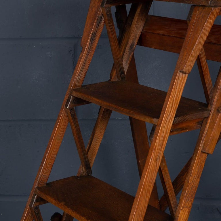 Antique 20th Century English Oak Step Ladder, circa 1900 at 1stDibs