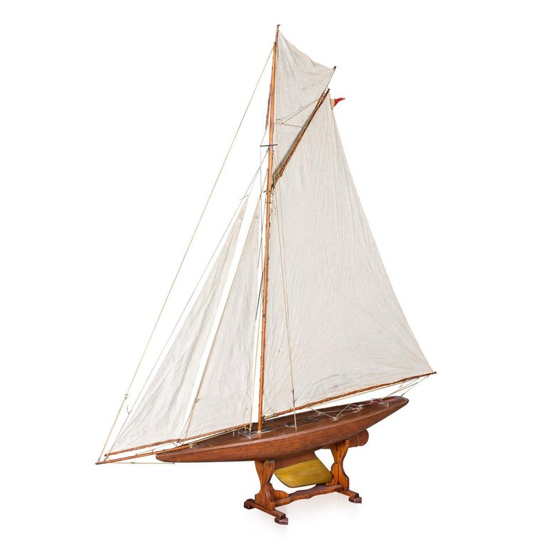 Antique 20th Century English Wood Gaff Cutter Racing Pond Yacht, circa ...