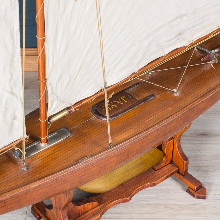 Antique 20th Century English Wood Gaff Cutter Racing Pond Yacht, circa ...