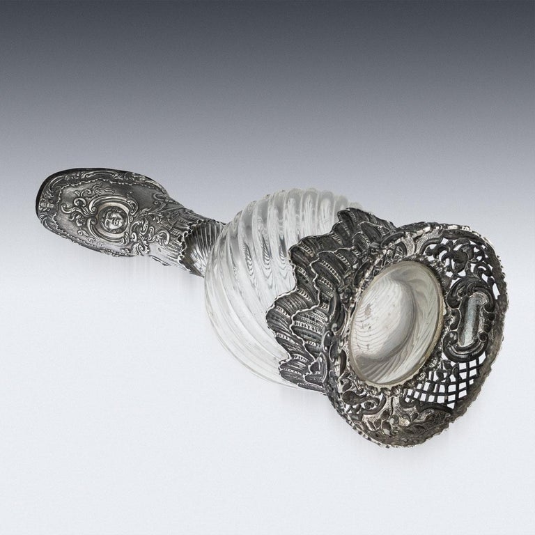 Antique Dutch Solid Silver Mounted Glass Decorative Claret Jug, circa ...