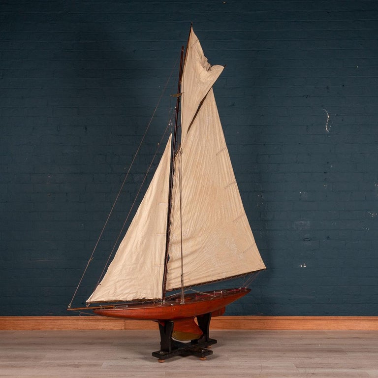 Antique 20th Century English Gaff Rigged Racing Pond Yacht, circa 1920 ...