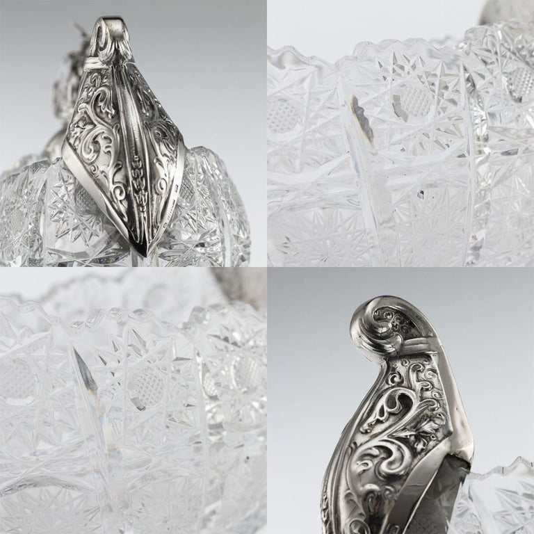 20th Century Russian Pan-Slavic Silver and Cut-Glass Kovsh, Grachev ...