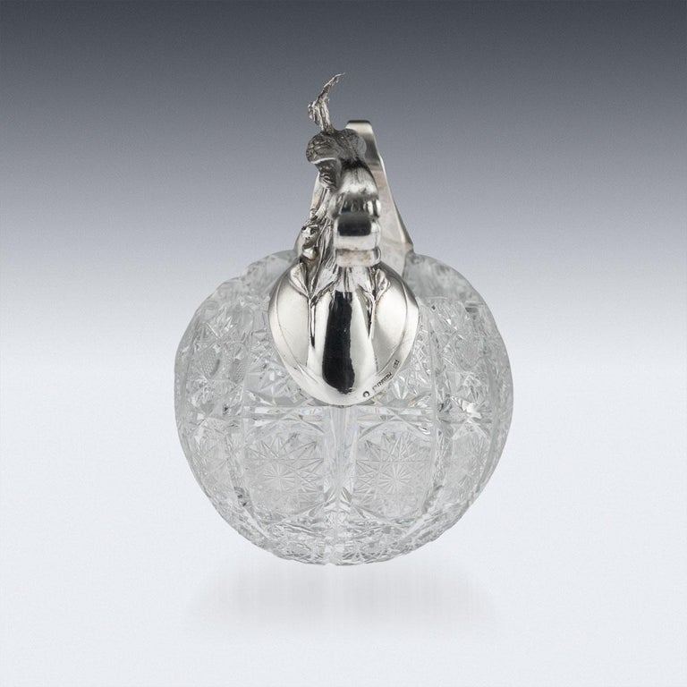20th Century Russian Pan-Slavic Silver and Cut-Glass Kovsh, Grachev ...