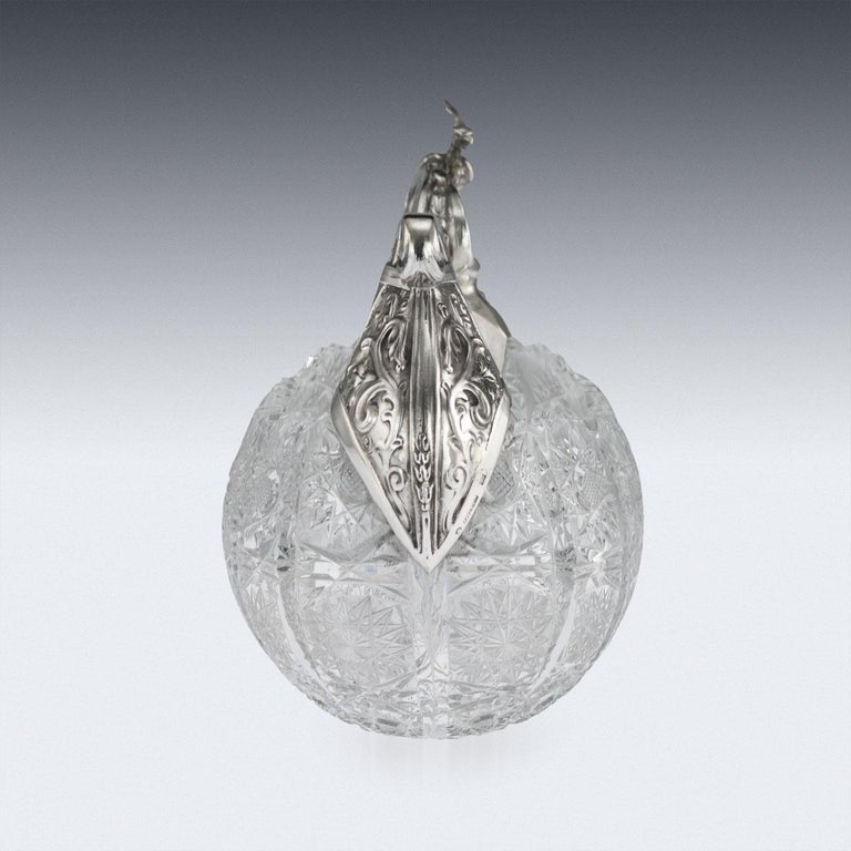 20th Century Russian Pan-Slavic Silver and Cut-Glass Kovsh, Grachev ...