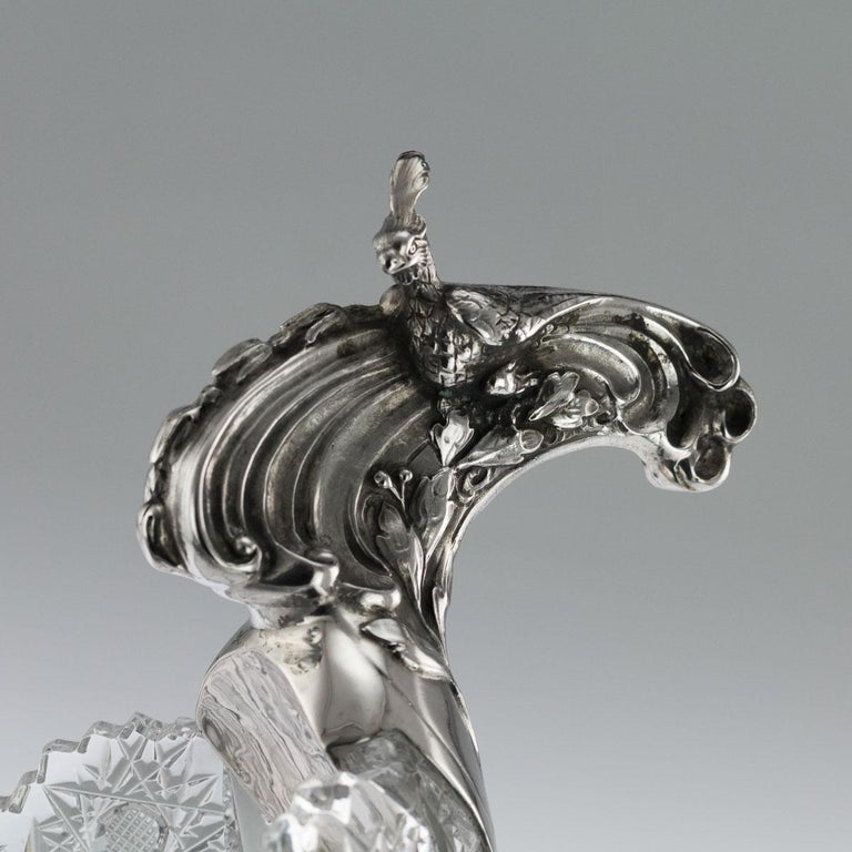 20th Century Russian Pan-Slavic Silver and Cut-Glass Kovsh, Grachev ...