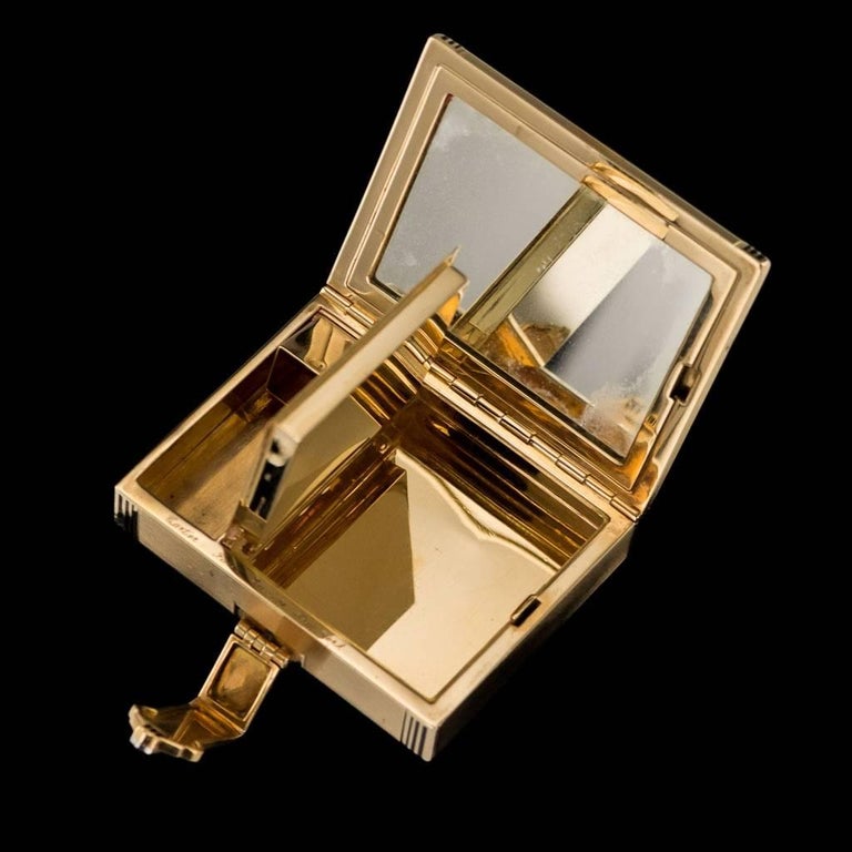 Antique Tiffany Art Deco Gold, Enamel and Diamond Vanity Case, circa ...