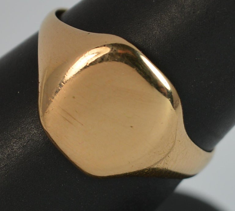 Antique 22 Carat Gold Plain Signet Ring at 1stdibs