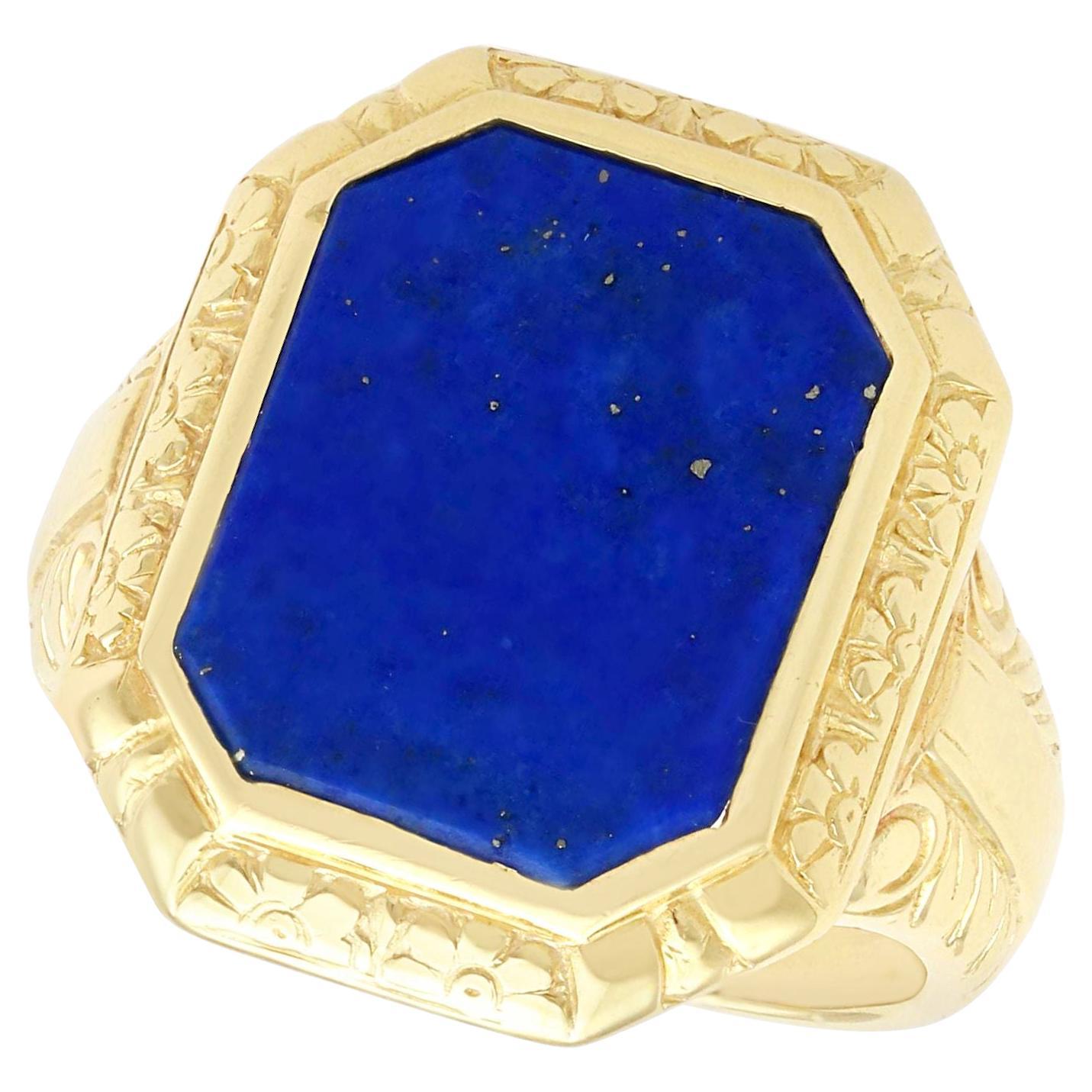 Antique Lapis Lazuli Gold Signet Ring at 1stDibs
