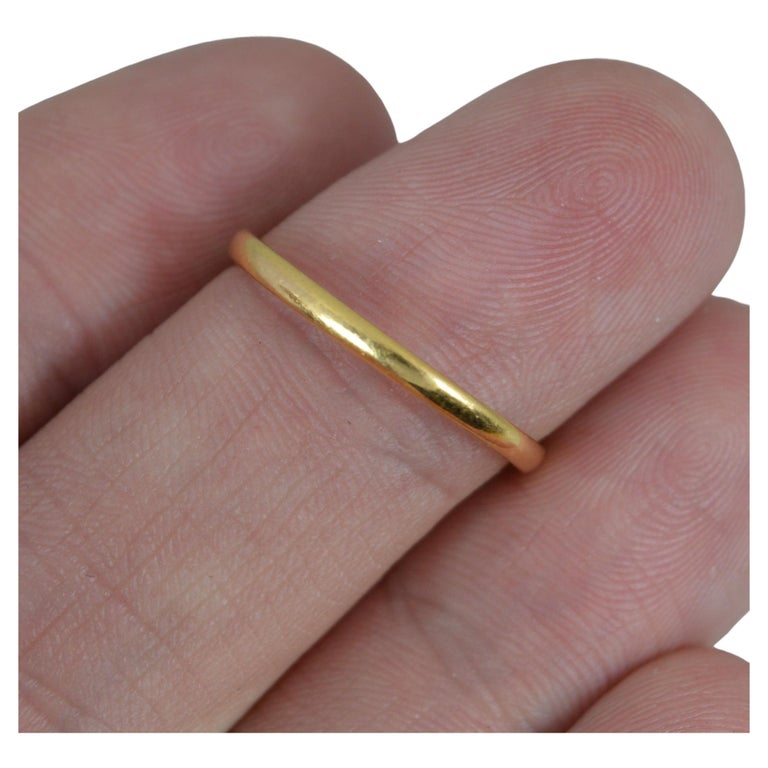 Antique 22ct Gold Fidelity Plain Stack Wedding Band For Sale at 1stDibs