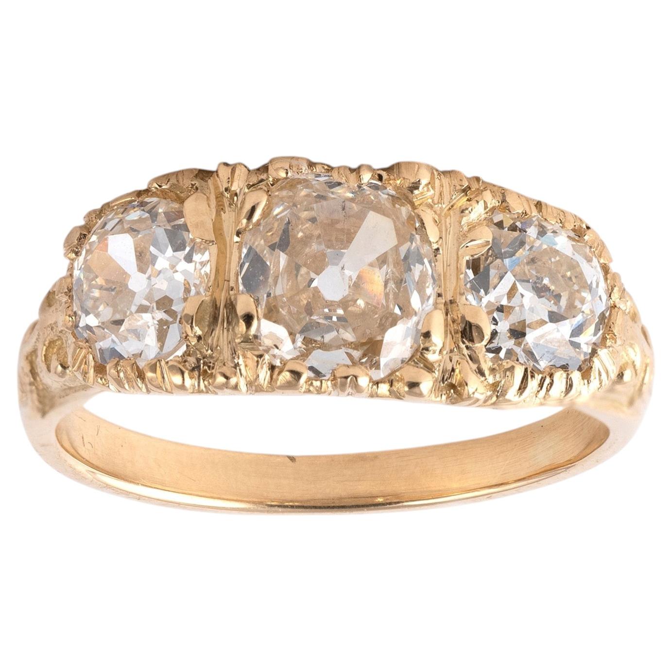 French 19th Century Diamond Navette Ring For Sale at 1stDibs