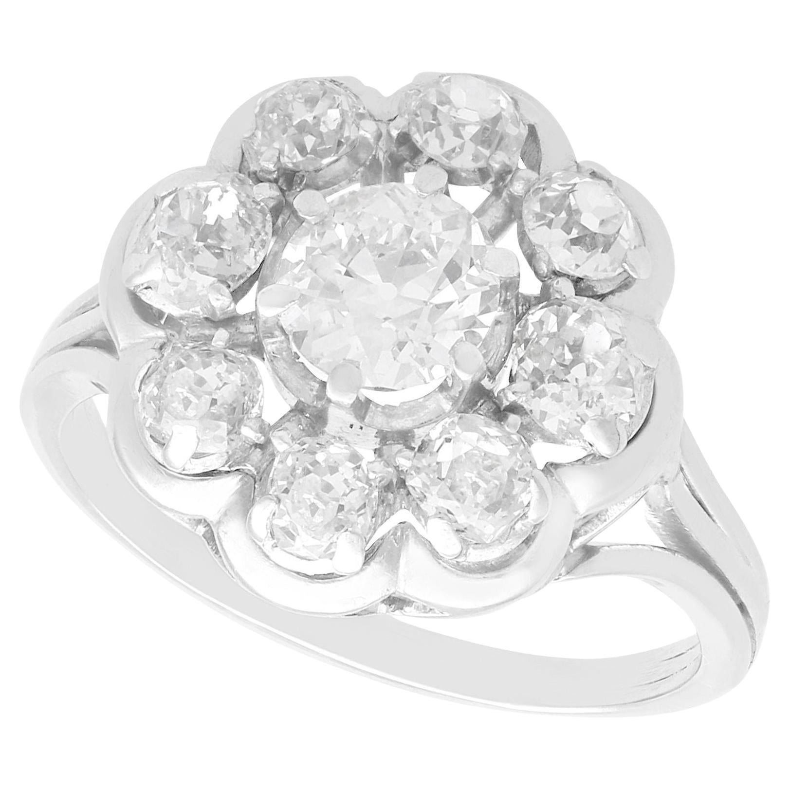 Antique Diamond Gold Platinum Cluster Ring at 1stDibs
