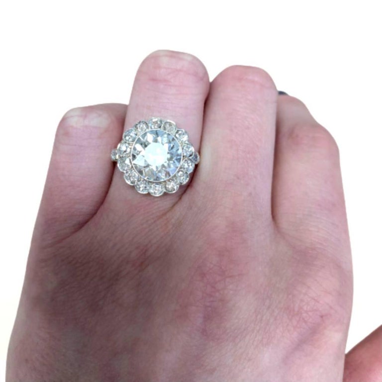 Antique 3.00 Carat Diamond Cluster Ring, I Color For Sale at 1stDibs