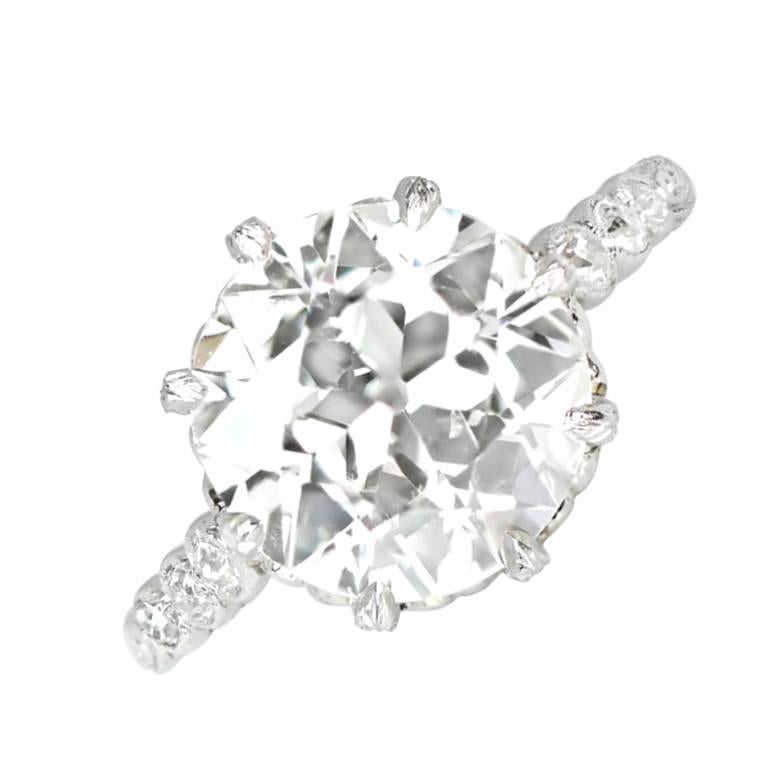 2.41ct Old European Cut Diamond Complemented by a Richly Detailed ...