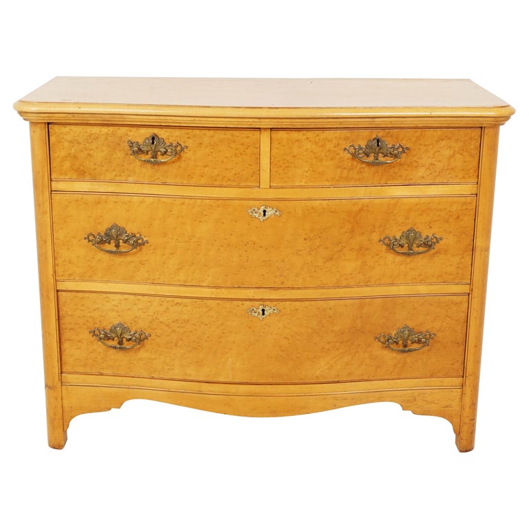 Antique 4 Drawer Birds Eye Maple Dresser, America 1920, B2550 at ...
