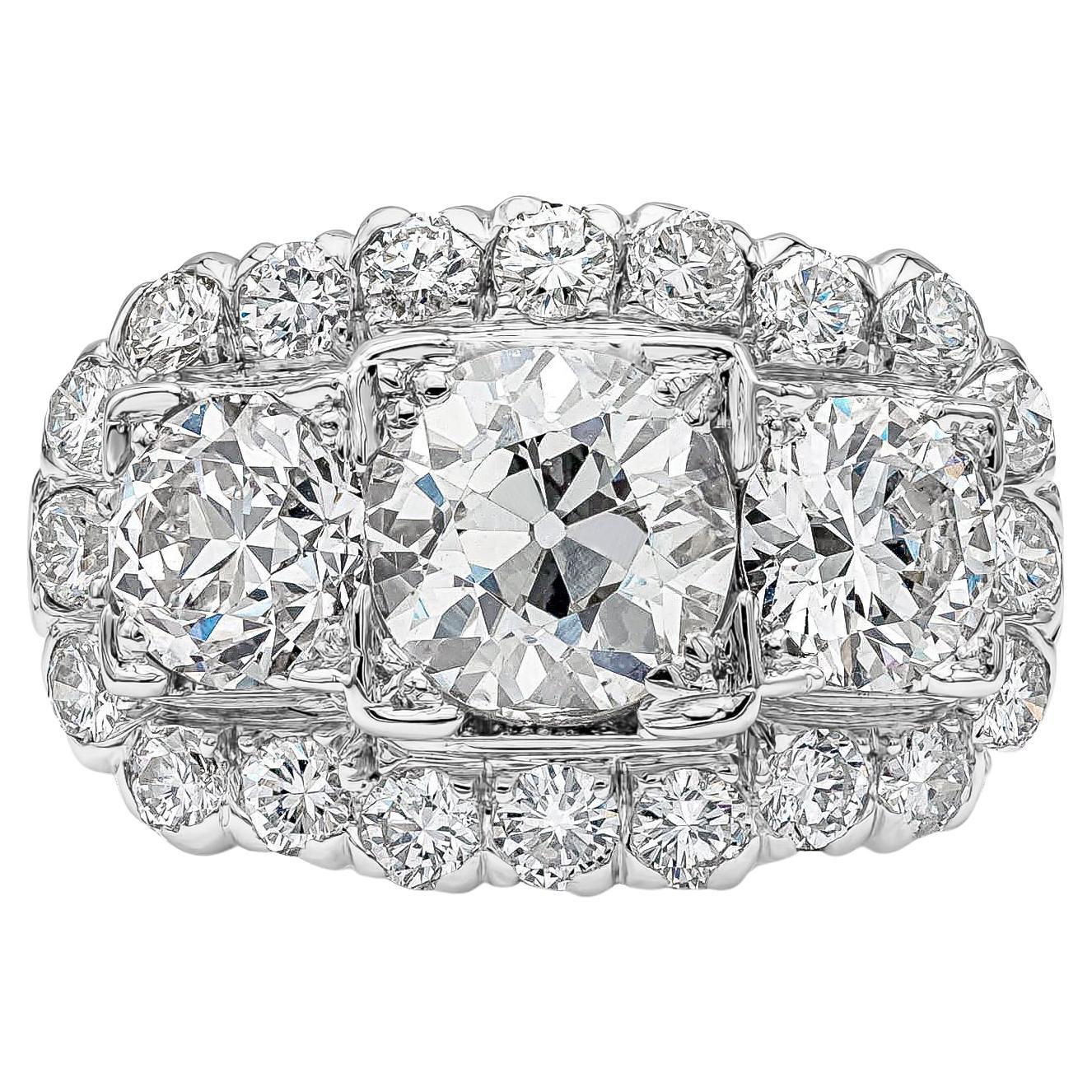 1.73 Carat Old European Cut Fancy Color Diamond Leafy Ring For Sale at ...