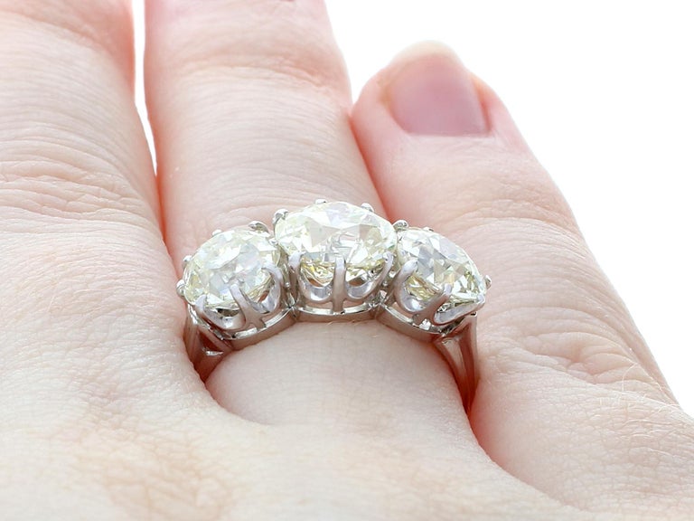 Antique 4.30 Carat Diamond and Platinum Trilogy Ring, circa 1910 at ...
